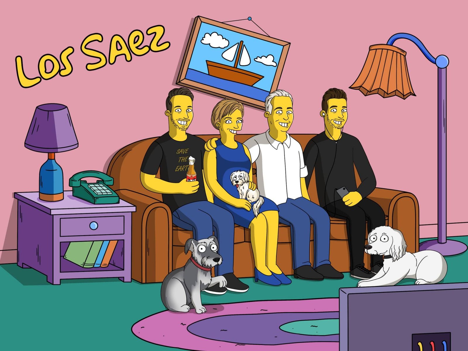 Retrato Simpsons Personalizado (Póster Dibujo Cuadro)